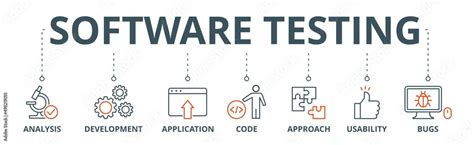 Software Testing Banner Web Icon Vector Illustration Concept With Icon Of Analysis Development
