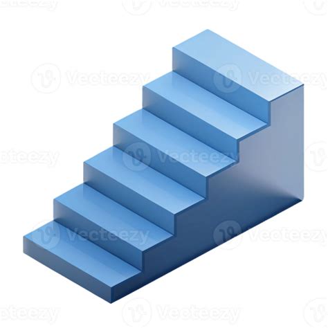 Striking Distinguished Isometric Staircase With Crisp Edges And Single Weight Stroke With