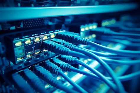 Premium Ai Image Telecommunication Ethernet Cables Connected To
