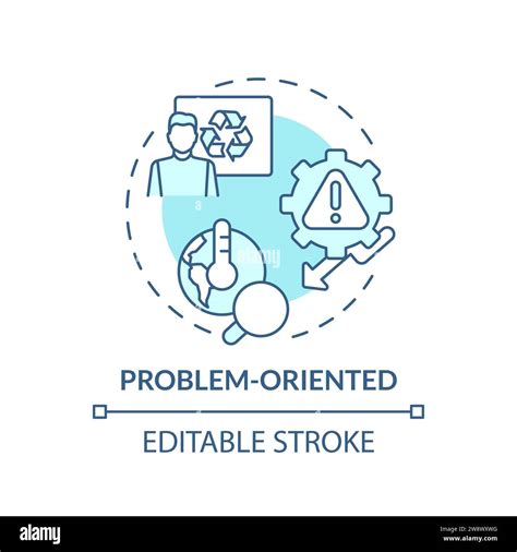 Thin Line Simple Blue Problem Oriented Icon Concept Stock Vector Image