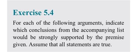 solved exercise 5 4 for each of the following arguments