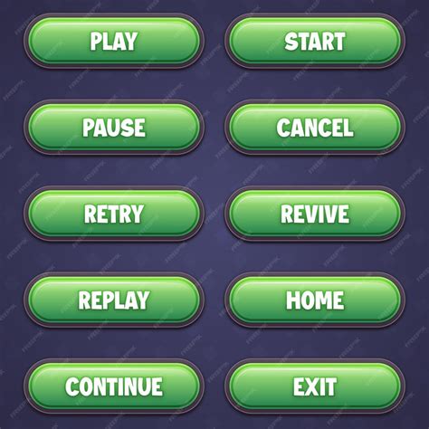 Premium Vector Set Of Game Green Button With Editable Text Effect Gui Design To Build Games