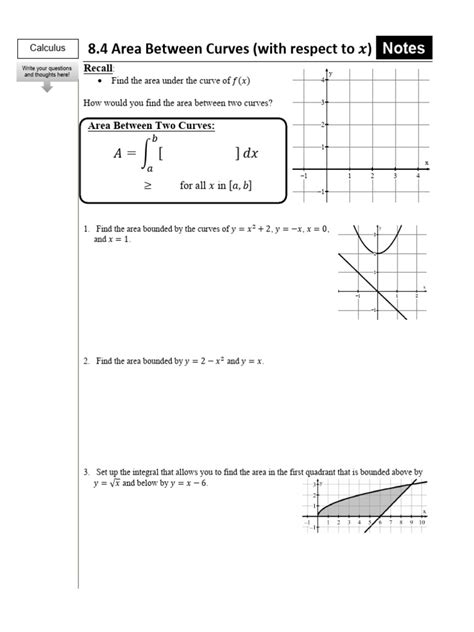 Calc 84 Packet Download Free Pdf Area Integral