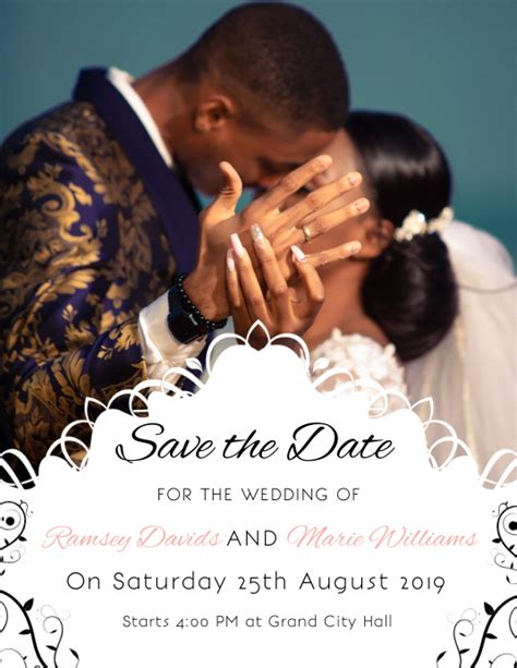 Basic Wedding Invitation Save The Date Flyer Template Postermywall