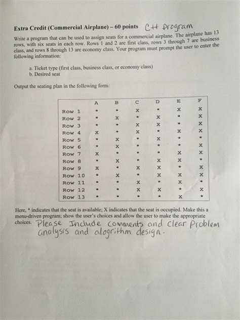 Solved Write A Program That Can He Used To Assign Seats For