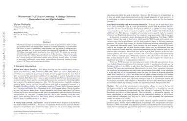 Wasserstein PAC Bayes Learning Exploiting Optimisation Guarantees To
