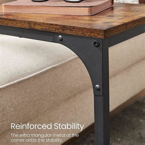 Mahmayi Vasagle Slim End Sofa Side Table C Shaped Snack Table With Metal Frame Industrial