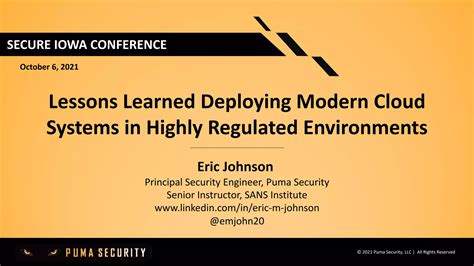 lessons learned deploying modern cloud systems in highly regulated environments ppt
