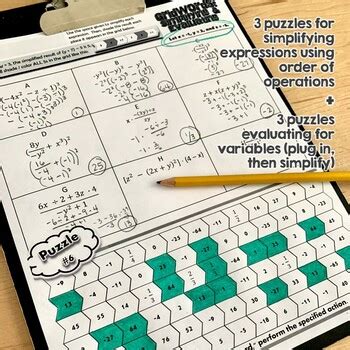 Order Of Operations GridWords Simplifying Evaluating Expressions