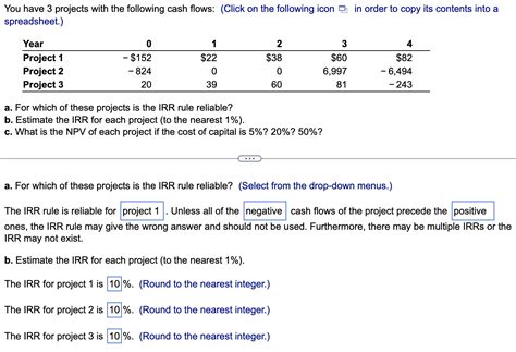 Solved C What Is The NPV Of Each Project If The Cost Chegg Com