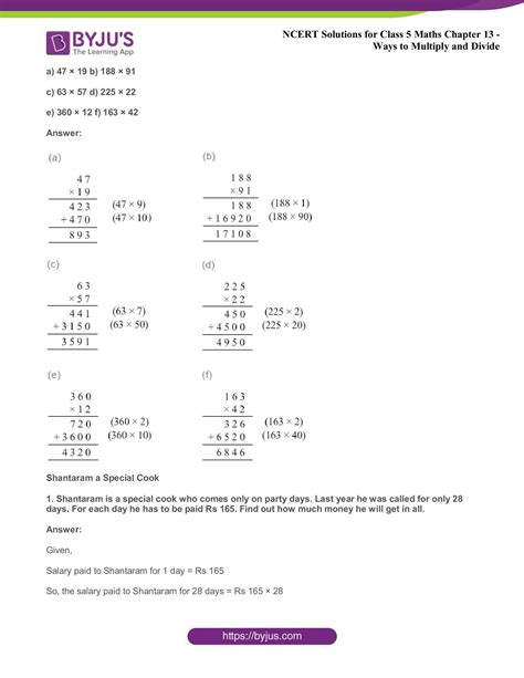 ncert solutions class 5 maths chapter 13 ways to multiply and divide