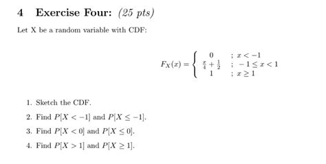 Solved Exercise Four Pts Let X Be A Random Variable Chegg