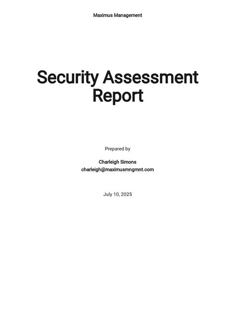 free security report templates in pdf