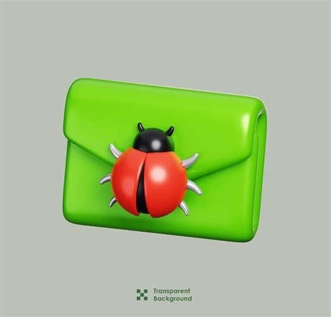 Premium Psd Spam Alert With Virus Bug On Email Warning Isolated