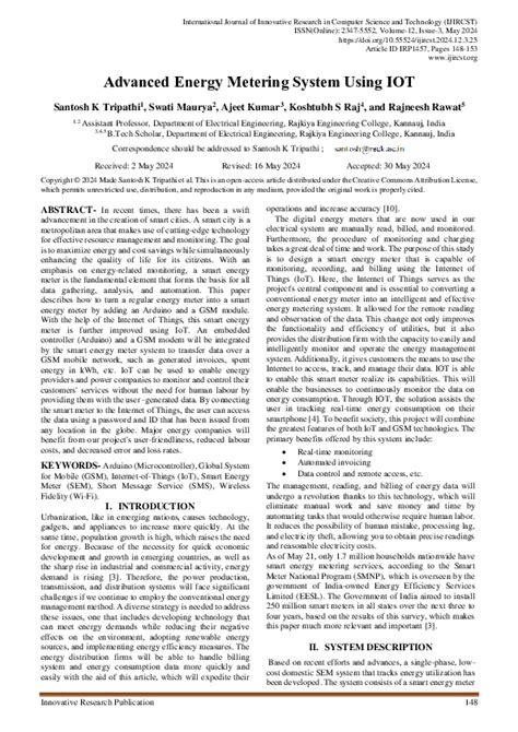 Pdf Advanced Energy Metering System Using Iot