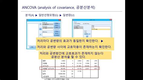 Spss 공분산분석 Youtube
