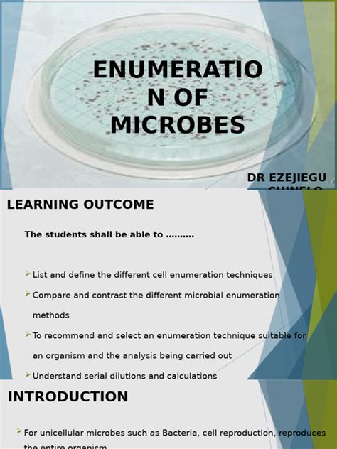 Phm 201 Enumeration Of Microbes Pdf Colony Forming Unit Absorbance