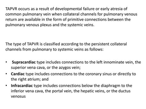 Classification And Pathophysiology Of Tapvc Pptx