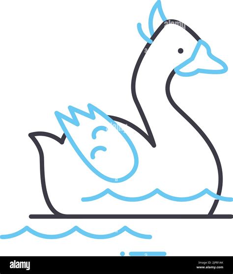 Geese Line Icon Outline Symbol Vector Illustration Concept Sign Stock Vector Image And Art Alamy