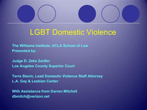 Lgbt Domestic Violence — Powerpoint