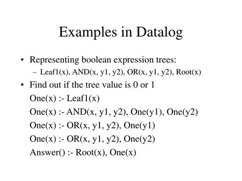Ppt Lecture 11 Datalog Powerpoint Presentation Free Download Id