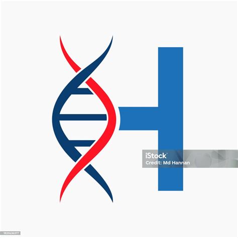 편지 H에 Dna 로고 유전학 로고 타입 의학 기호 Dna에 대한 스톡 벡터 아트 및 기타 이미지 Dna Rna 건강관리와 의술 Istock