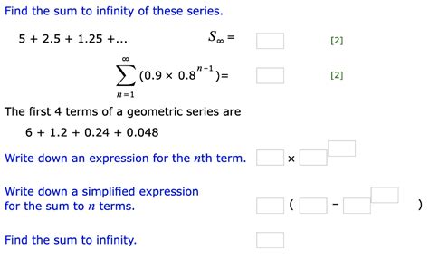 Solved Find The Sum To Infinity Of These Series Chegg Com