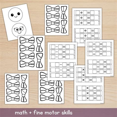 Spider Math Craft Addition Subtraction Multiplication Division Math