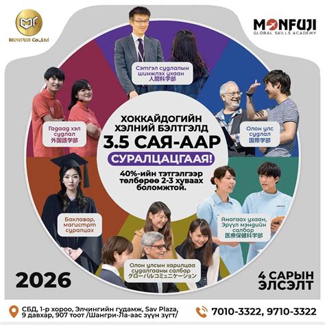 Monfuji 🇲🇳🇯🇵 ⭐️2026 4 сарын элсэлтэндээ бүртгэж байна Хоккадогийн Хүмүүнлэгийн их сургуульд