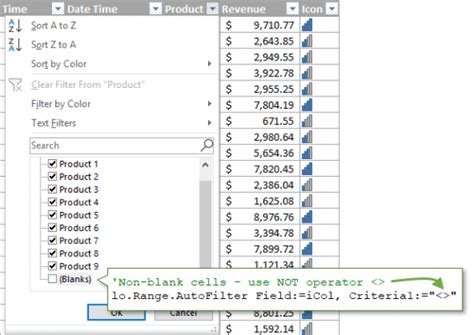 How To Filter For Blanks And Non Blank Cells With Vba Macros Excel Campus