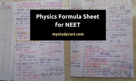 How To Make Physics Formula Sheet For Neet Download Formula Copy