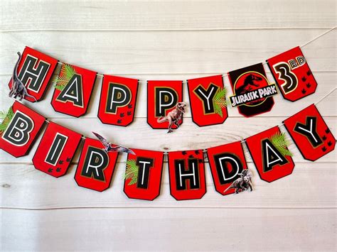 Jurassic Park Banner Jurassic Park Birthday Jurassic Park Etsy