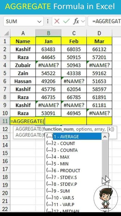 Aggregate Advance Formula In Excelexcelexceltipsexceltutorialshortsshorts Youtube