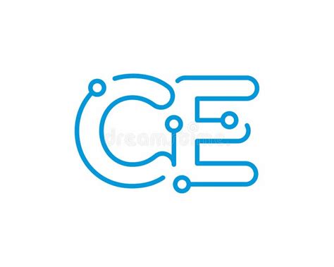 Ce Letters Electronic Logo Design Vector 001 Stock Vector