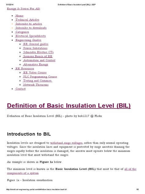 Definition Of Basic Insulation Level Bil Eep Insulator