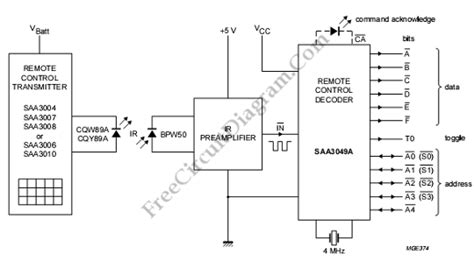 Infrared Remote Control Decoder Electronic Circuit Diagram