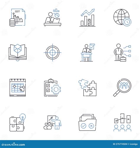 Metrics Criteria Line Icons Collection Measurable Quantitative