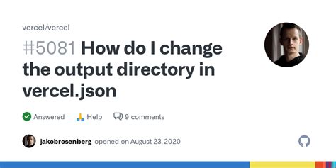 How Do I Change The Output Directory In Vercel Json Vercel Vercel