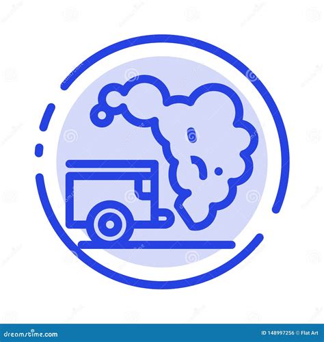 Dump Environment Garbage Pollution Blue Dotted Line Line Icon Stock Vector Illustration Of
