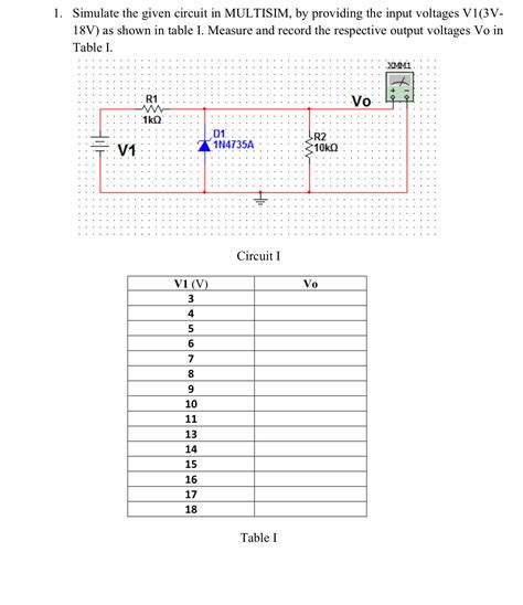 Solved Simulate The Given Circuit In Multisim By Providing