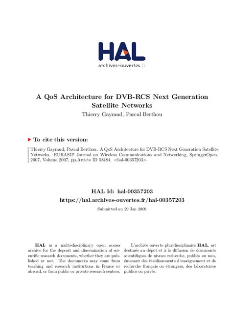 Pdf A Qos Architecture For Dvb Rcs Next Generation Satellite Networks