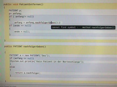 Cannot Find Symbol Method Programmieren Informatik Java