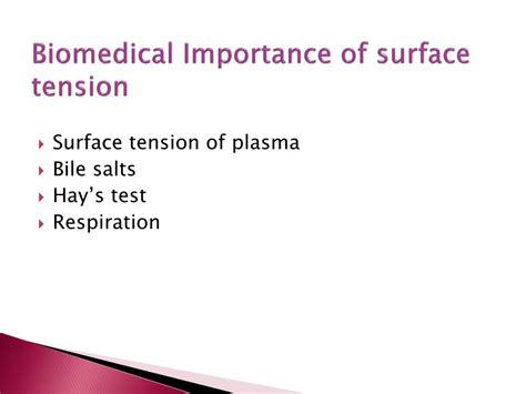 Ppt Biomedical Importance Of Surface Tension And Viscosity Powerpoint