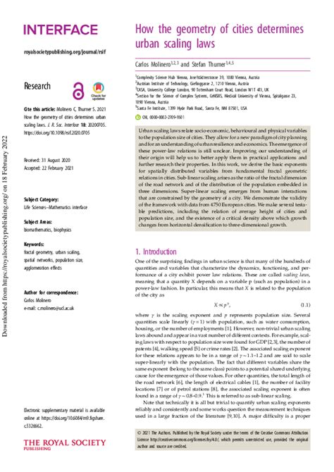 Pdf How The Geometry Of Cities Determines Urban Scaling Laws