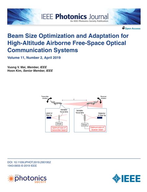 Pdf Beam Size Optimization And Adaptation For High Altitude Airborne Free Space Optical