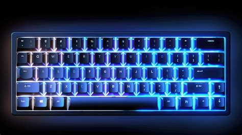 A Modern Computer Keyboard With Illuminated Keys Suitable For