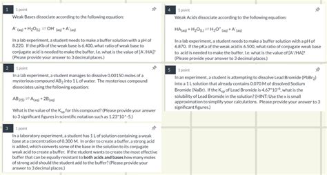 Solved Point Point Weak Bases Dissociate According To Chegg Com