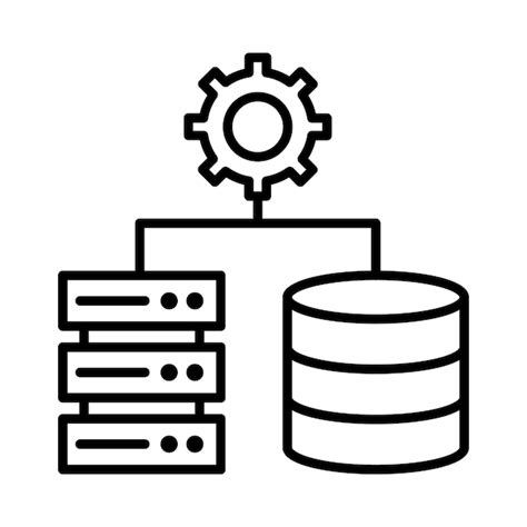 Premium Vector Database Settings Line Illustration