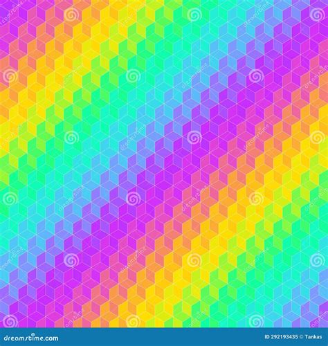 Geometric Seamless Pattern Of A Cubes In Low Poly Style Cubes Style Diagonal Gradient Stock