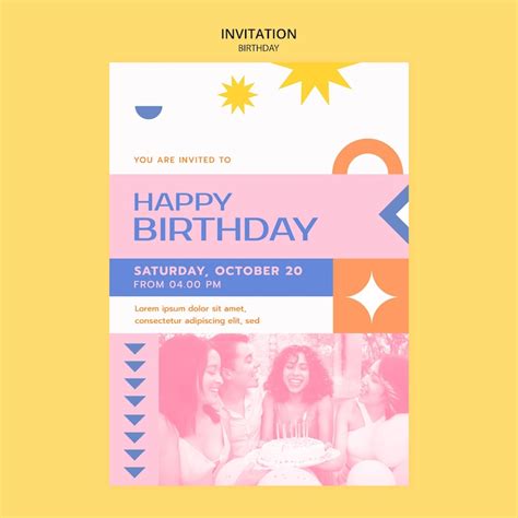 Psd Макет Приглашения На День Рождения более качественных бесплатных Psd шаблонов Freepik